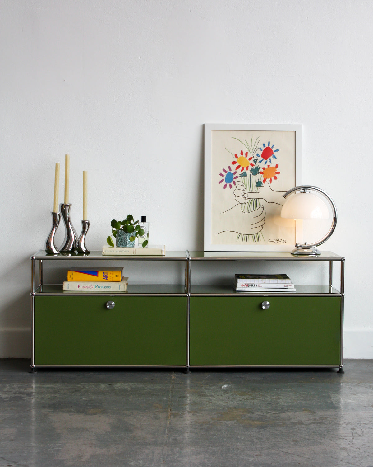 2-Panel Display Media Console - Stainless Steel – Dupe